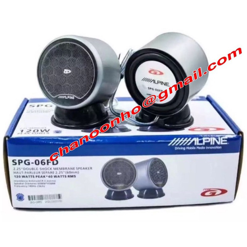 ALPINE 2"Full Range SPG-06FD 120W Peak Power 40W RMS 2.25" Double Shock ...