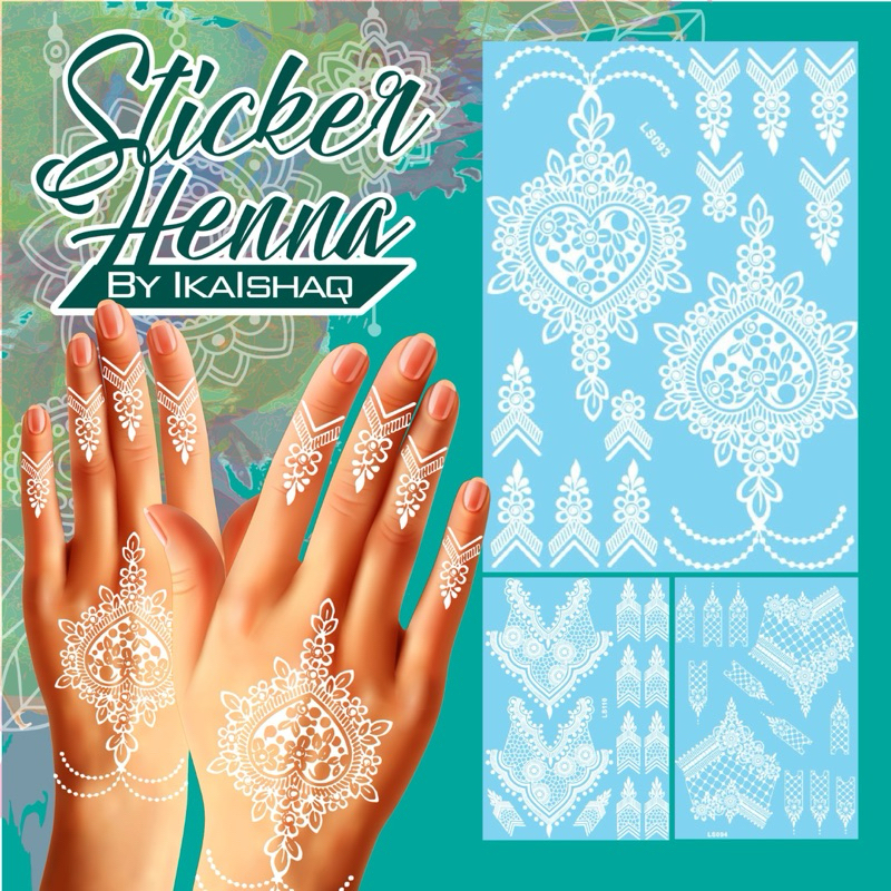 FREE DIAMOND Inai Sticker White Exclusive Henna Sticker Design ...