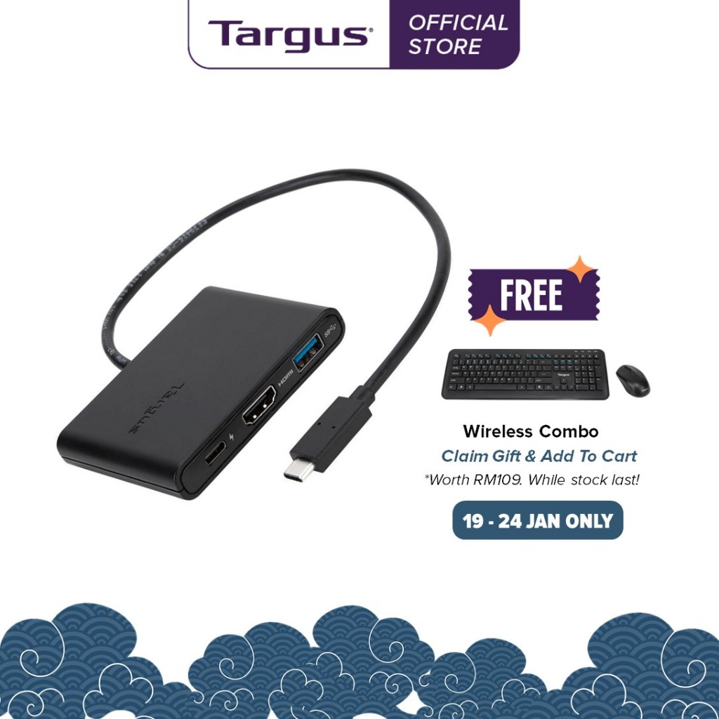 ACA929 - TARGUS ADAPTER USB-C 3-IN-1 MULTIPORT VIDEO | Shopee Malaysia