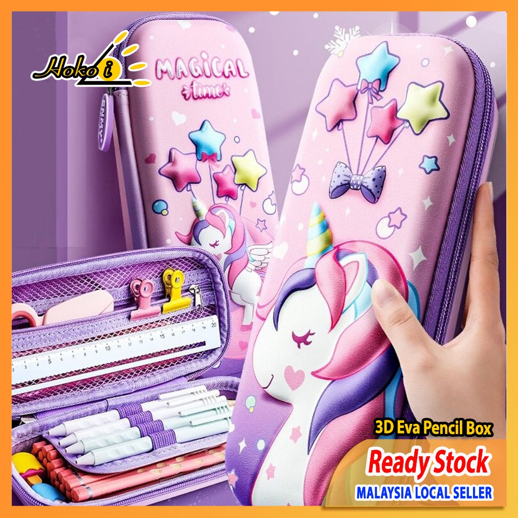 3D Pencil Case Cartoon EVA Waterproof School Pencil Case Children ...