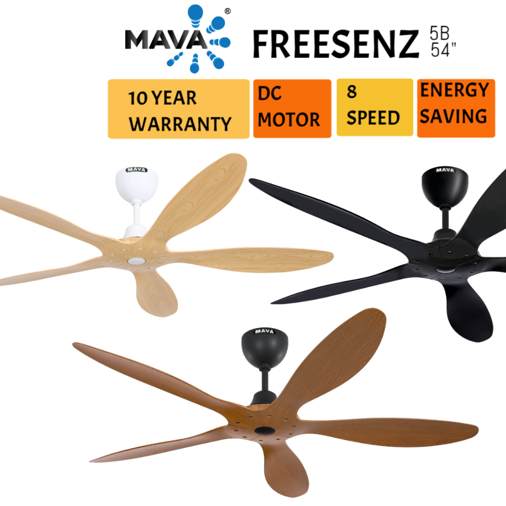 MAVA 54" FREESENZ SLIM CEILING FAN WITH REMOTE CONTROL / DC / INVERTER ...