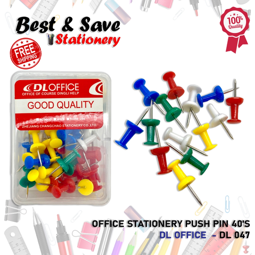 ( BEST & SAVE ) DL OFFICE Assorted Color Map Push Pin DL 047 Stationery ...