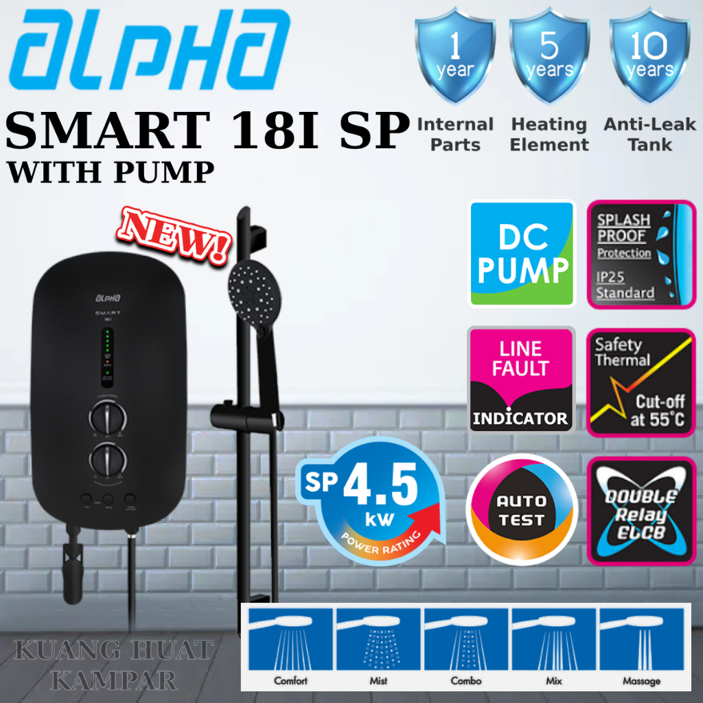 ALPHA SMART 18I // 18I SP 4.5KW DC PUMP WATER HEATER // 18E WITHOUT ...