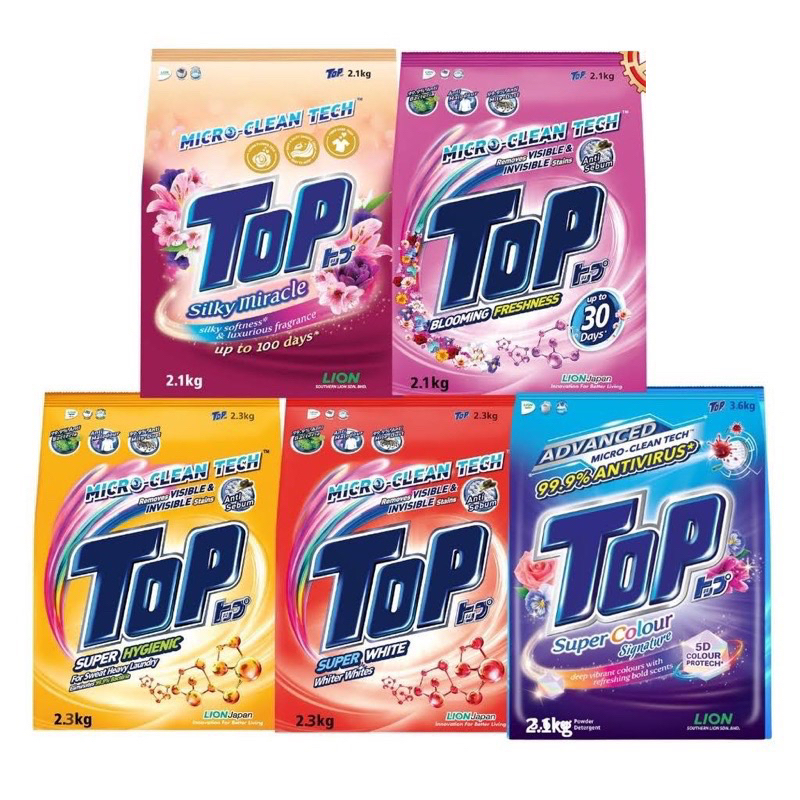 TOP Advanced Micro-Clean Tech With 99.9% Antivirus Powder Detergent (2 ...