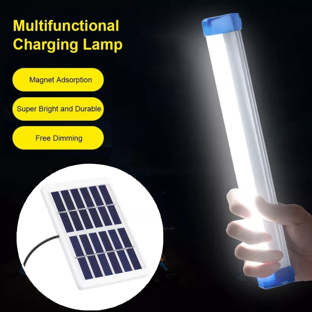 Solar Emergency Strip LED Light Portable Lamp for Camping, Rechargeable ...