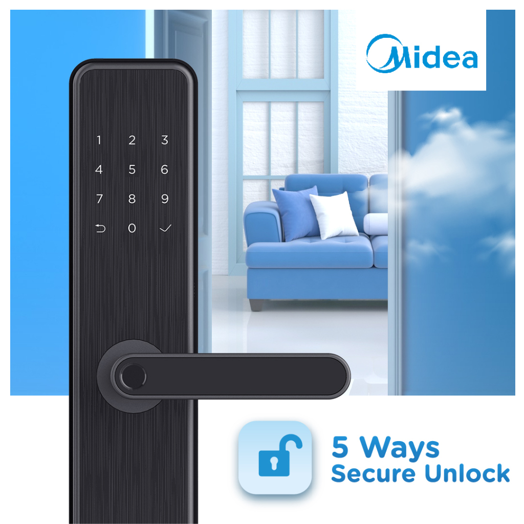 Midea NexGen SmartLock High Tech Keyless Entry Door Lock with Biometric ...