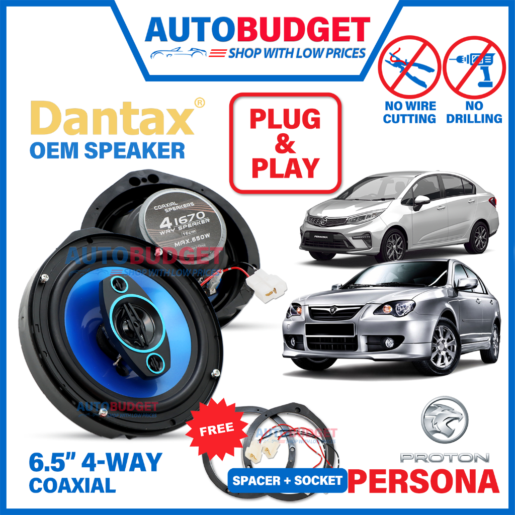 PROTON Persona Plug & Play Front & Rear Speaker Persona VVT DANTAX 6.5 ...