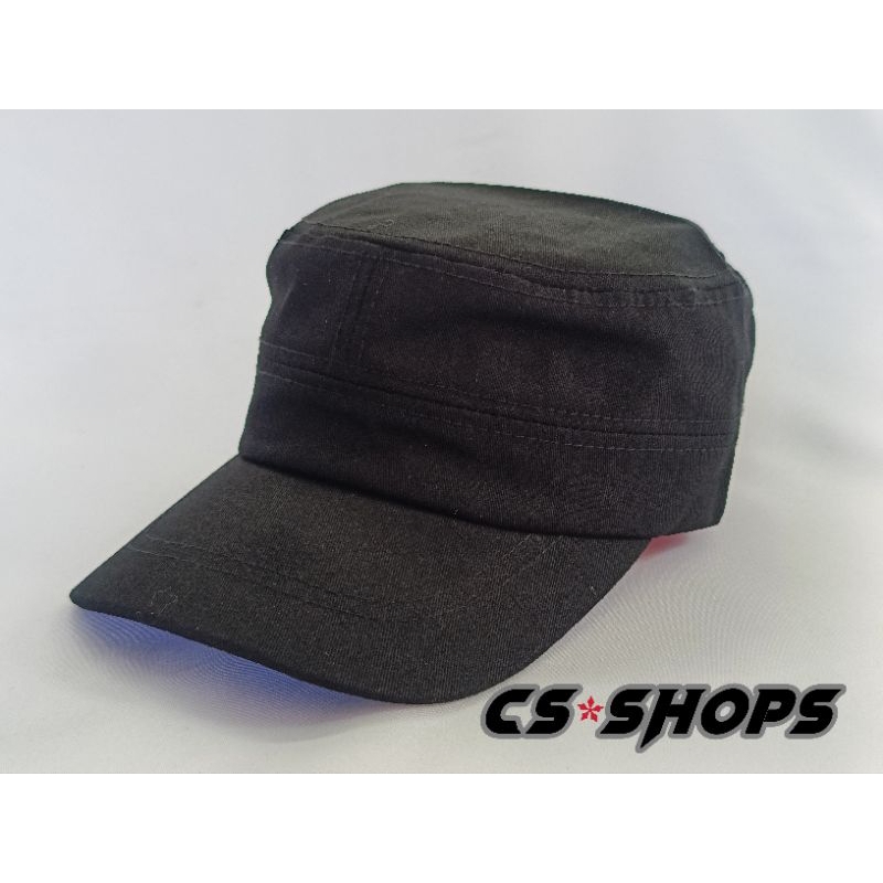 Unisex army cap military outdoor style plain hat short brim adjustable ...