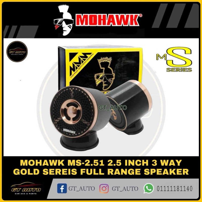 MOHAWK MS MS-2.51 2.5" INCH 3 WAY GOLD SERIES FULL RANGE SPEAKER ...