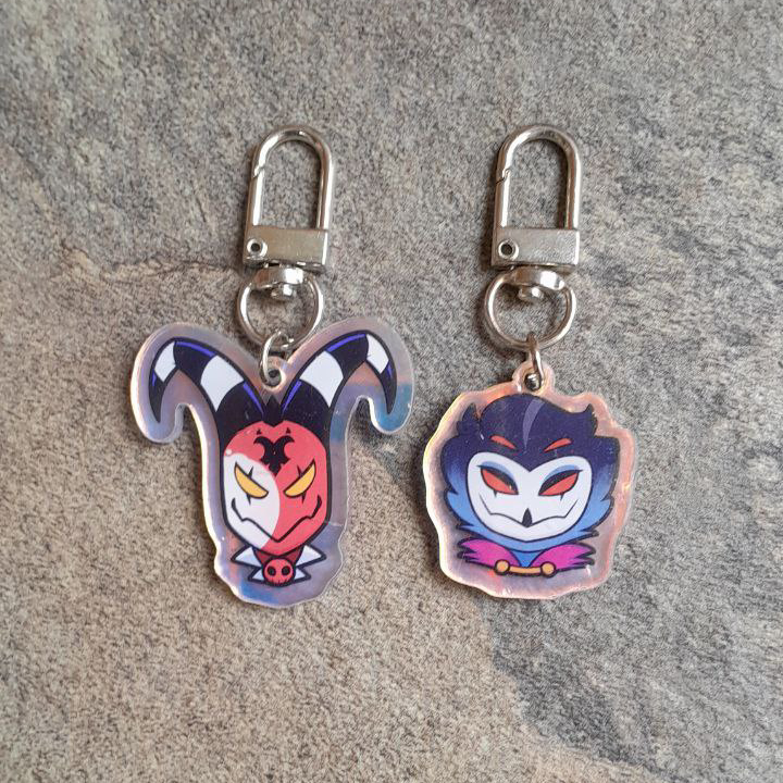 Helluva Boss | Holographic Keychains | Asmodeus Fizzarolli Blitzo ...