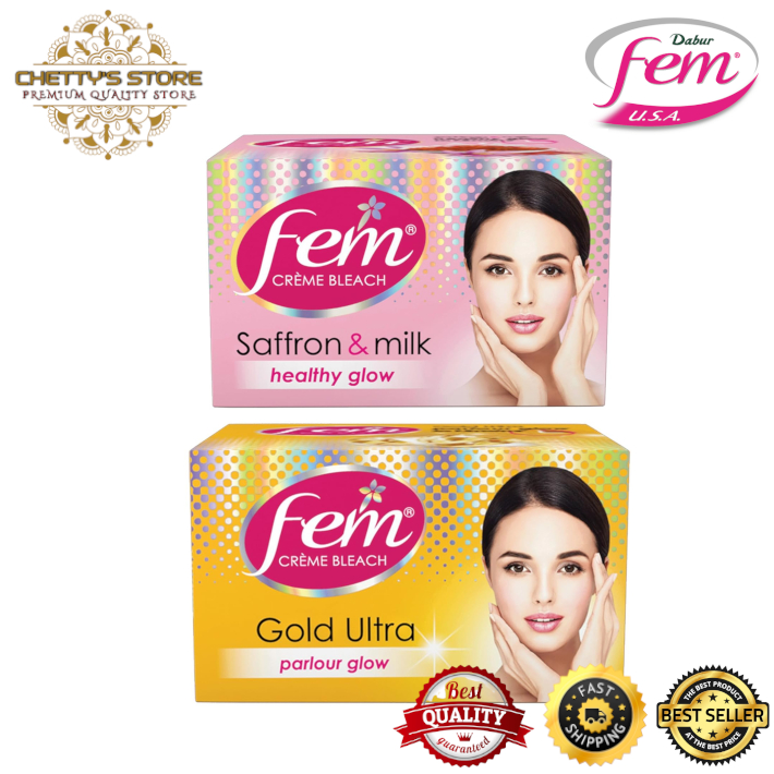 Dabur Fem Creme Bleach Saffron & Milk/Gold Ultra (314.4g) | Shopee Malaysia