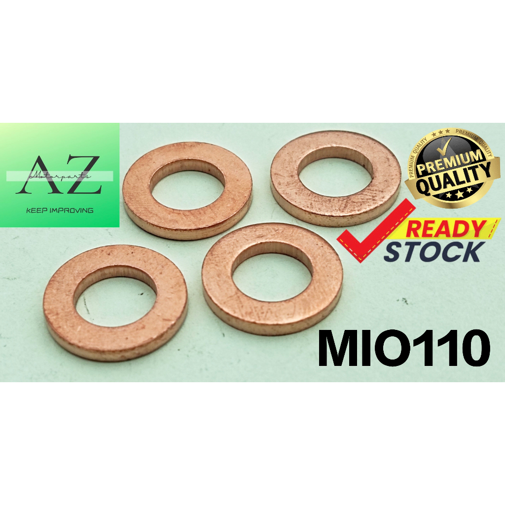 SYM MIO110 NUT HEAD BLOCK WASHER / HEAD COPPER WASHER ( 4 BIJI ...