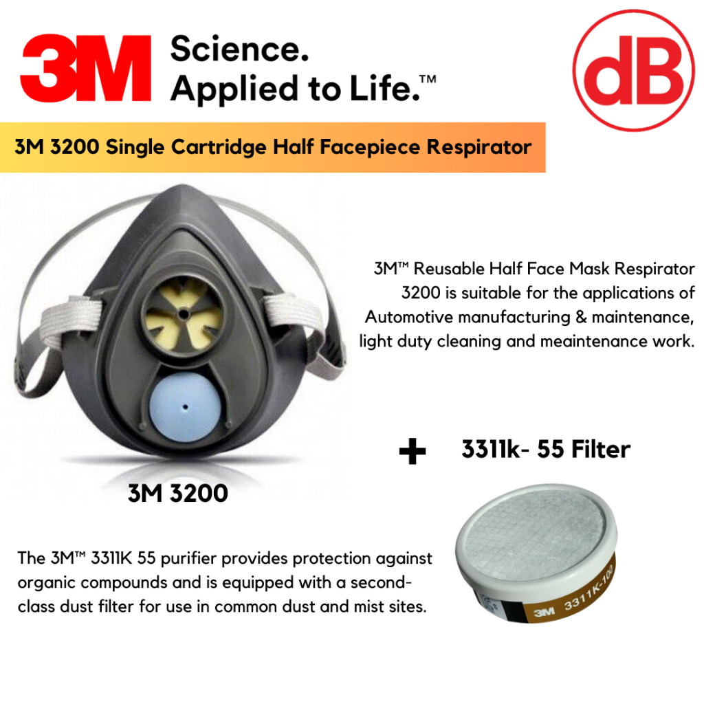 3M ORIGINAL 3200 REUSABLE HALF FACEPIECE MASK RESPIRATOR | Shopee Malaysia