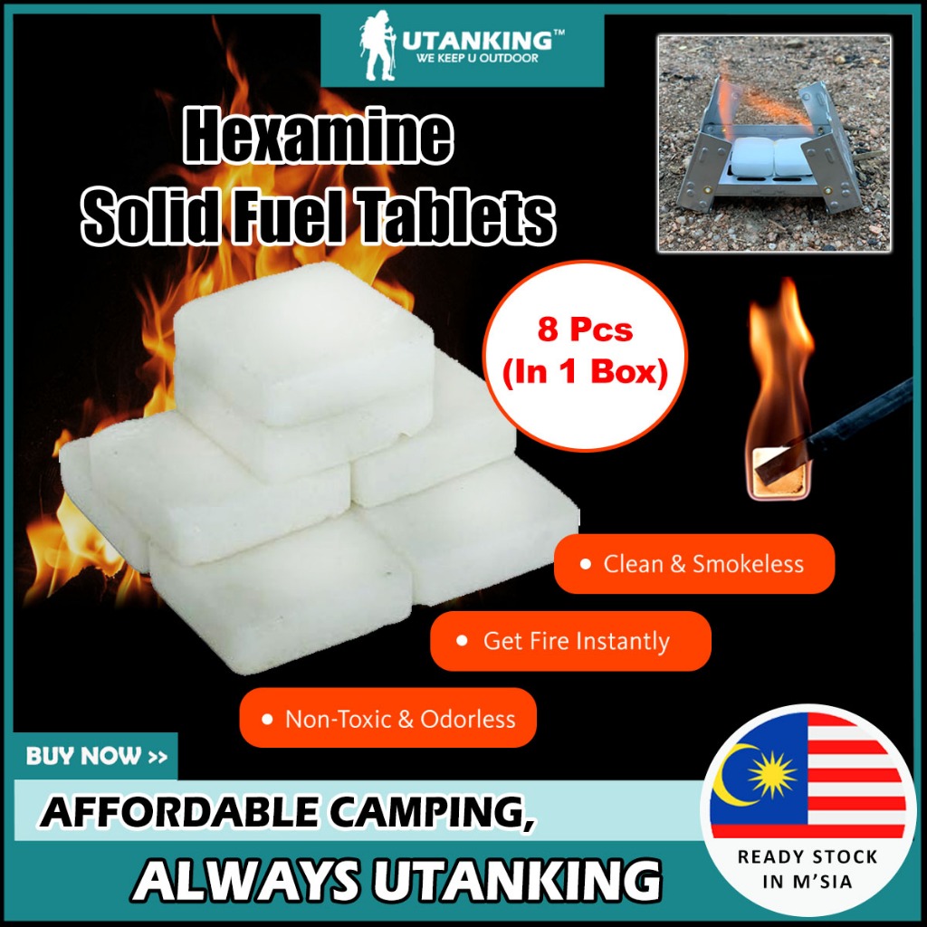 UtanKing™ 8 Hexamine Fuel Tablet Lilin BBQ Solid Fuel Stove Camping ...