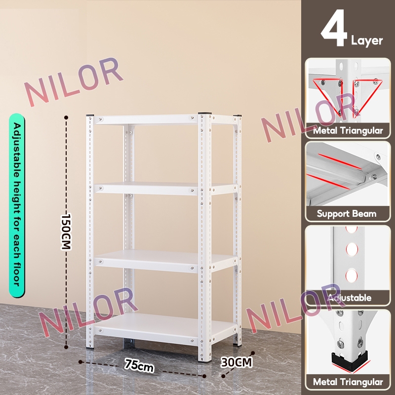 ALL Metal Boltless Rack Home Kitchen Storage Metal Shelf Shelves Rack ...