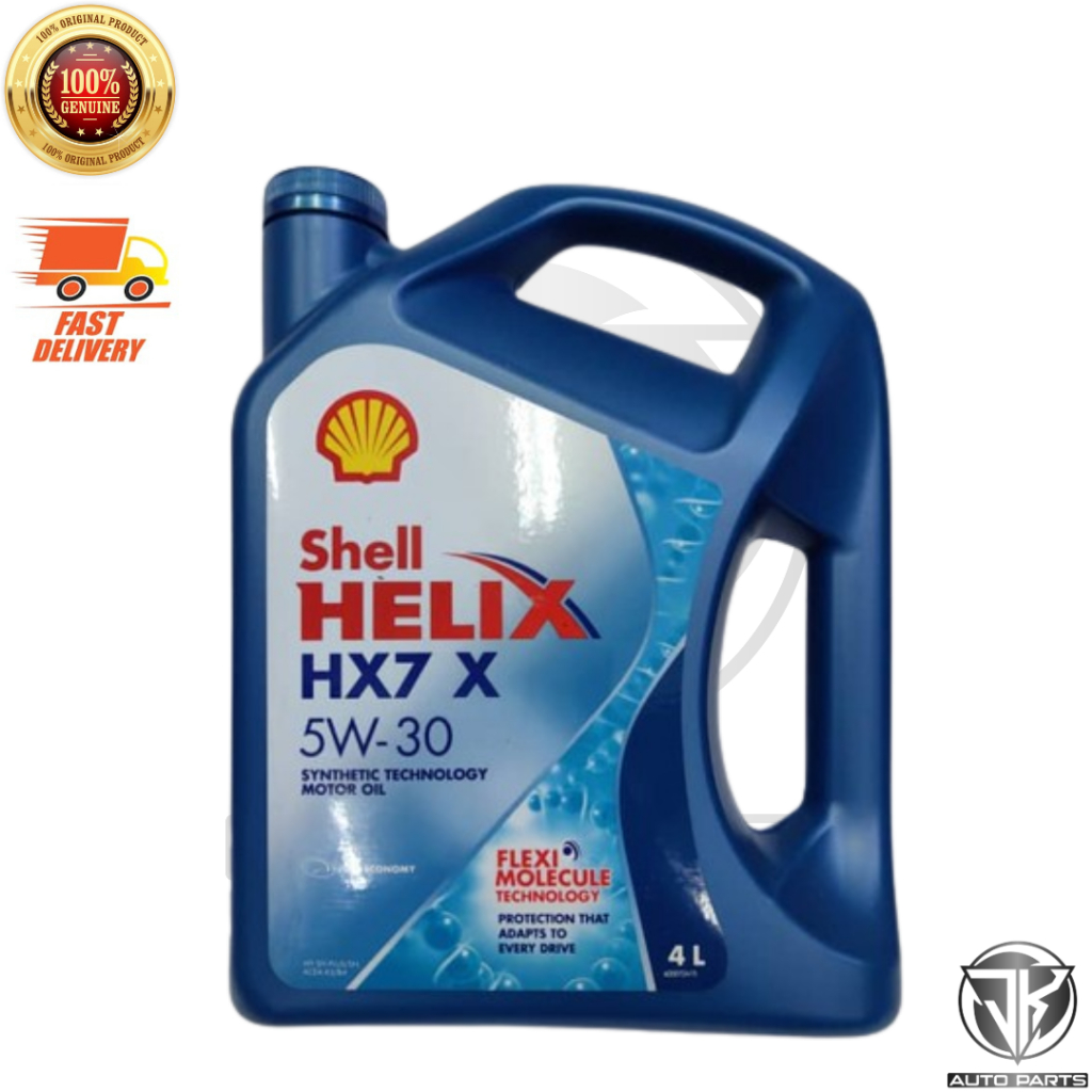 SHELL HELIX HX7 X 5W30 SEMI SYNTHETIC ENGINE OIL (4LITERS) | Shopee ...
