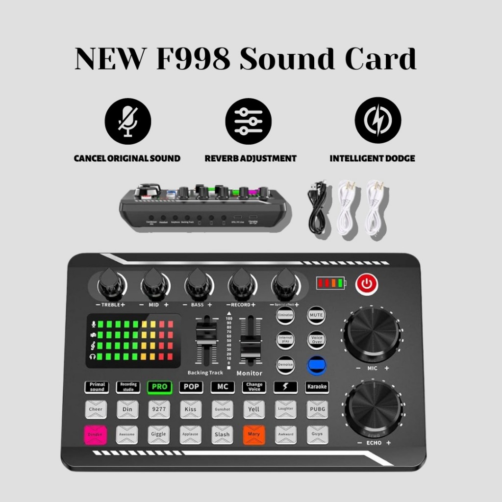 SoundCard F999 Bluetooth compatible External Wireless DJ Noise ...