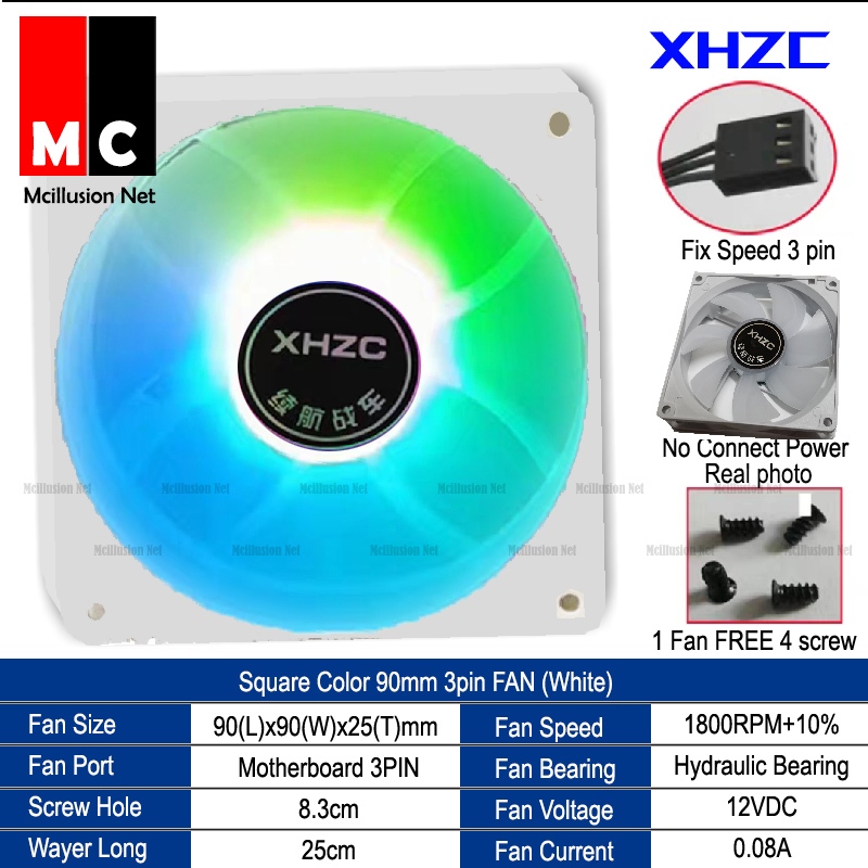 XHZC 9cm 3pin&4pin Molex Cooling Cooler Fan 90mm for PC Fan Silent ...