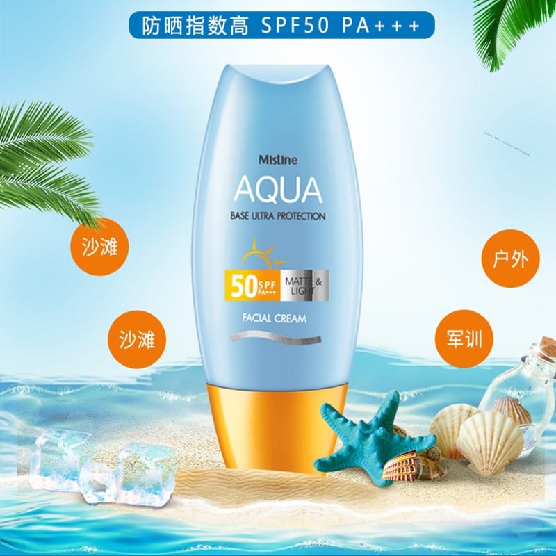 MISTINE Aqua Sunscreen Sunblock Moisturizer Facial Body Cream UV Shield ...