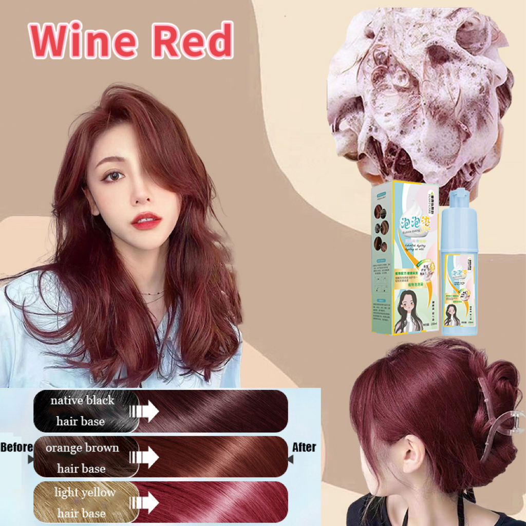 Ready stock Pewarna rambut hair dye colour plant bubble shampoo herb ...