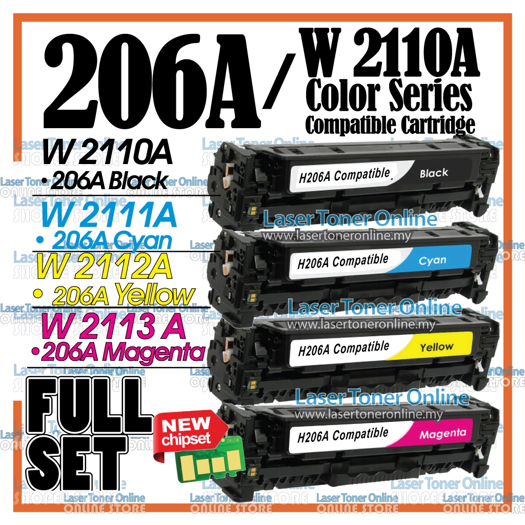 HP206A Compatible To HP 206A W2110A Set 206A Color for HP Laserjet Pro ...