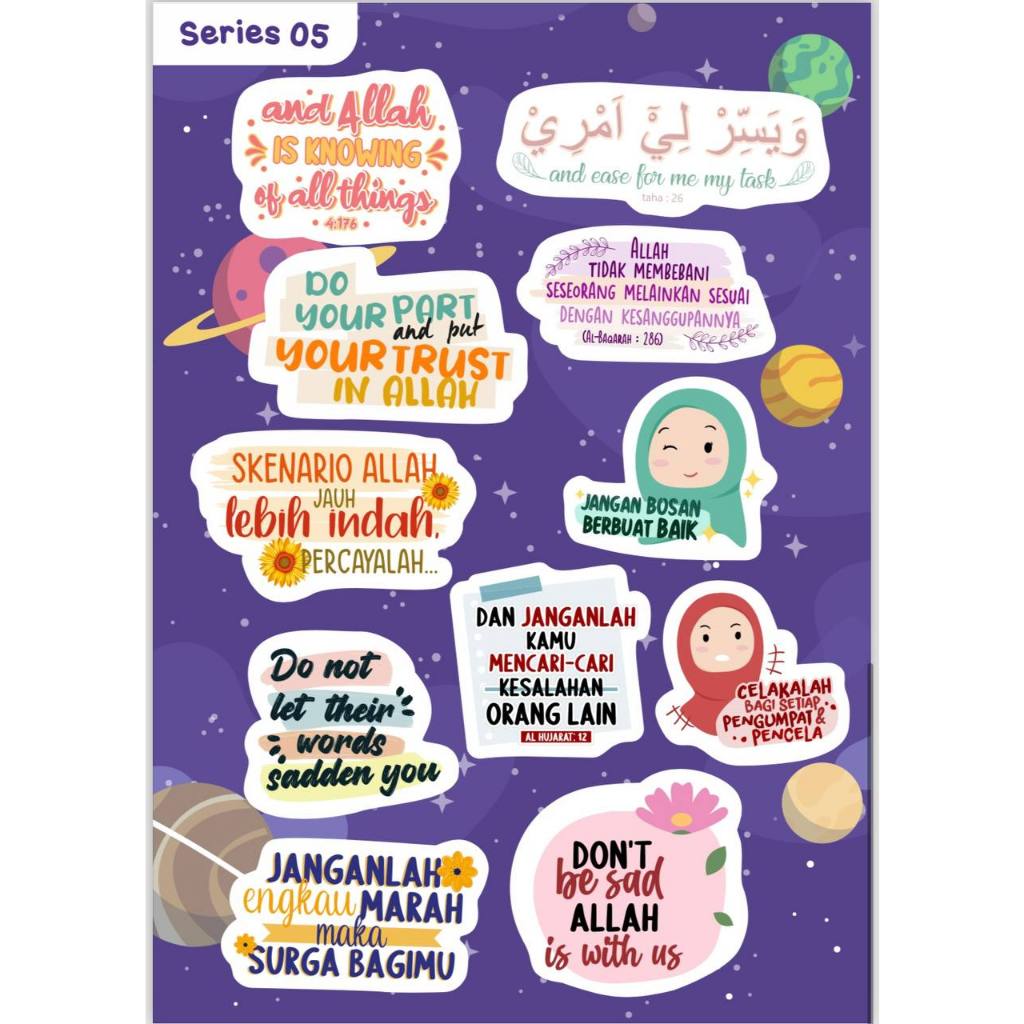 Islamic Quotes Sticker/ Kata-kata Hikmah Islam/ Motivational Quotes ...