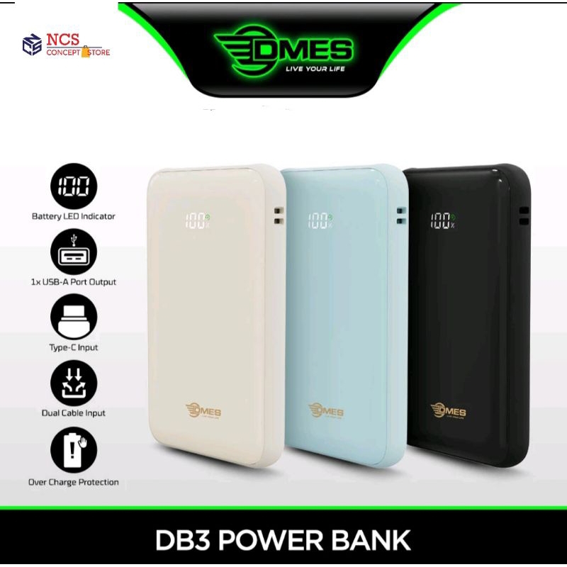 DMES DB3 10000mAh PD 22.5W 20W Fast Charging Powerbank Built in Dual ...