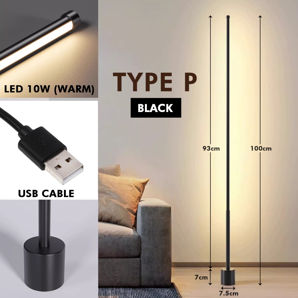 Modern Minimalist LED Floor Lamp Standing Lamp Study Lamp Lampu Tik-Tok ...
