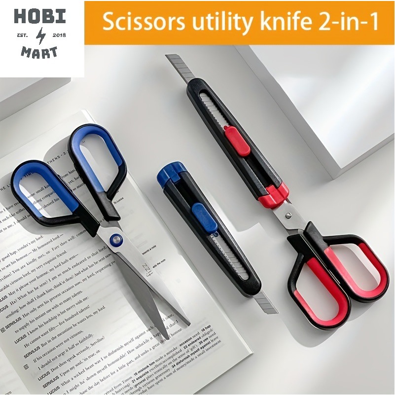 Multifunction 2 in 1 Scissor with Knife FIZZ Anti adhesive | Shopee Malaysia