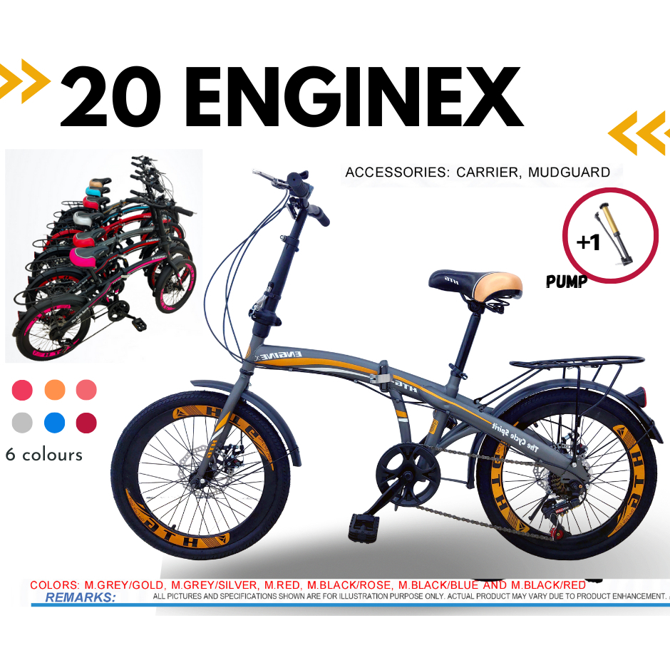 20 ENGINEX Foldable Bike 20 Inch Basikal Lipat Bicycle Sport Adult ...
