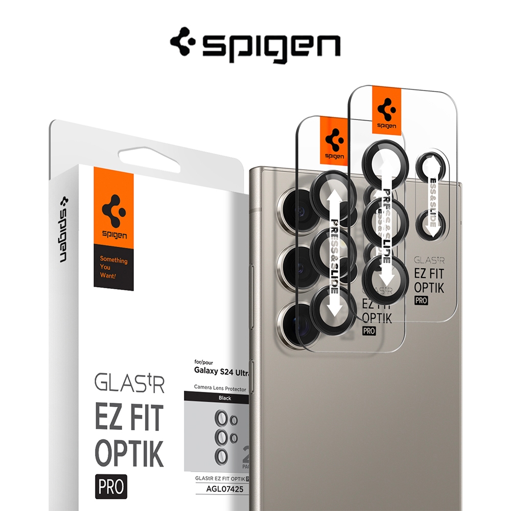 [2 Pack] Spigen Samsung S24 Ultra Camera Lens Protector EZ Fit Optik ...