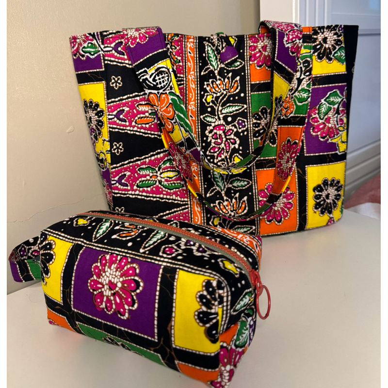 BATIK TOTE BAG FREE BOXY POUCH | Shopee Malaysia