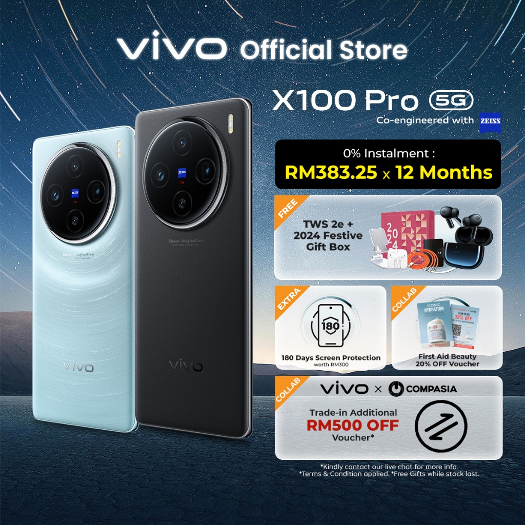 New Launch vivo X100 Pro 5G MediaTek Dimensity 9300 V3 Chip, ZEISS 1 ...