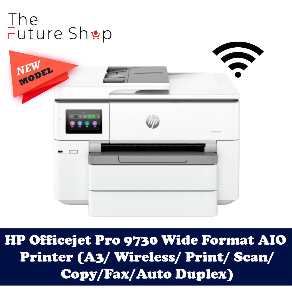 (NEW) HP Office Jet Pro 9730 Wide Format A3 All In One Printer - Wireless/Print/Scan/Copy/Fax ...