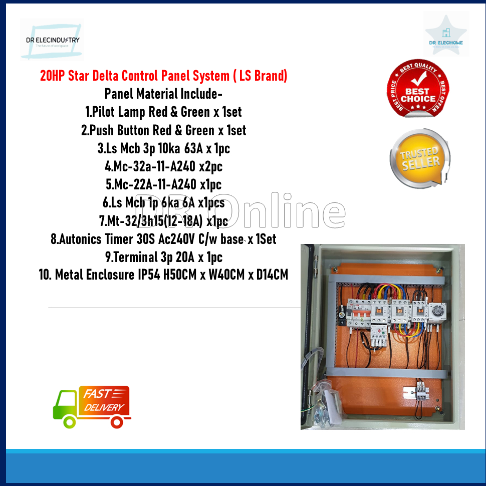 20HP Star Delta Control Panel System ,Brand LS /SHIHLIN | Shopee Malaysia