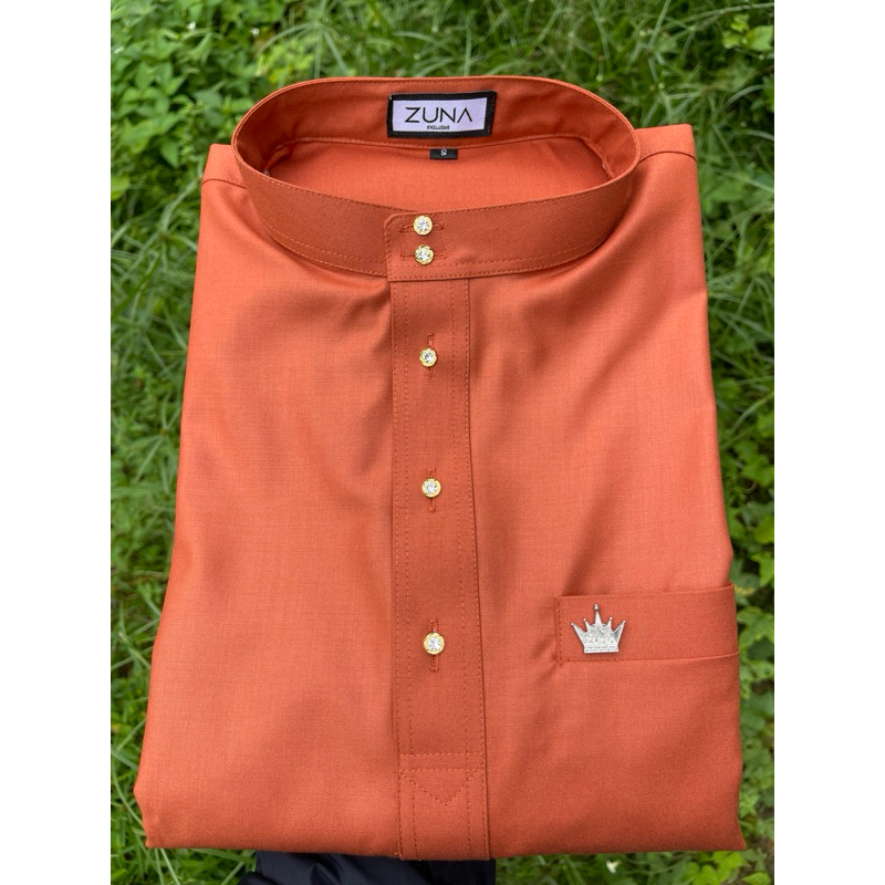 BRICK ORANGE / OREN BATA | Baju Melayu Slim Fit version LUXMAN premium ...