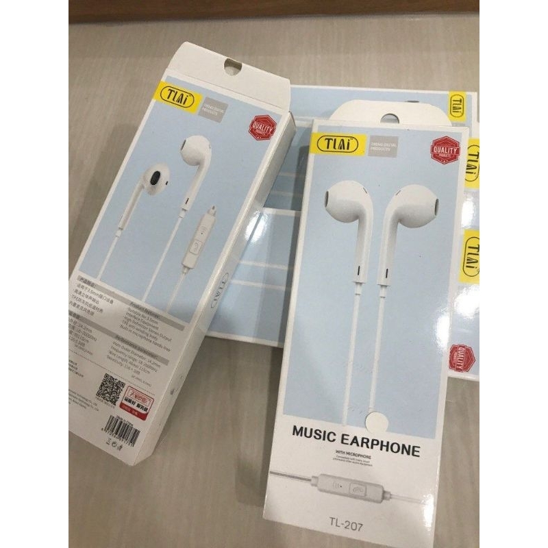 TLAI STEREO WIRED EARPHONE WITH MICROPHONE READY STOCK 💯 | Shopee Malaysia