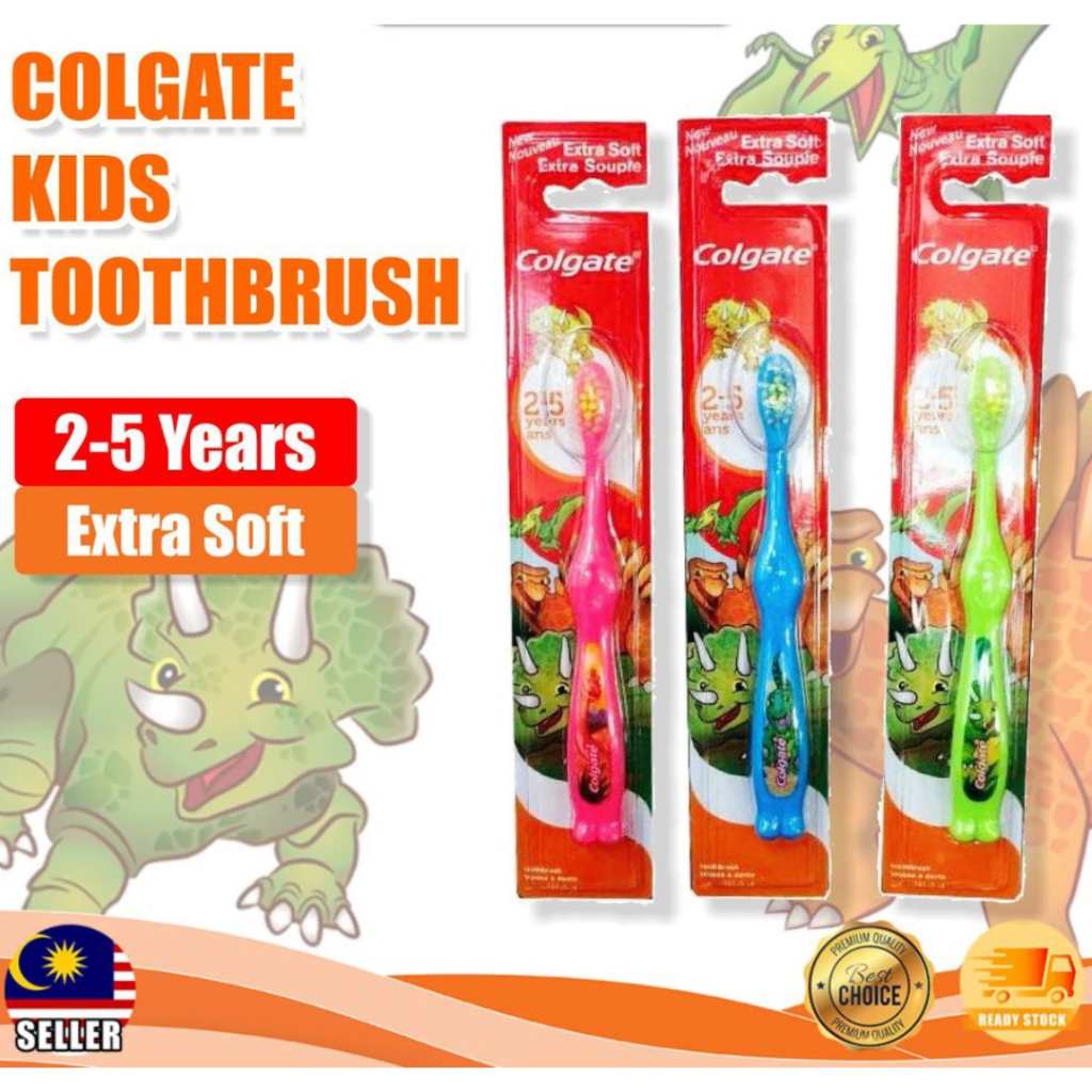 (FREE SHIPPING WEST M'SIA) COLGATE Kids Dinosaur Toothbrush 2-5 Years ...