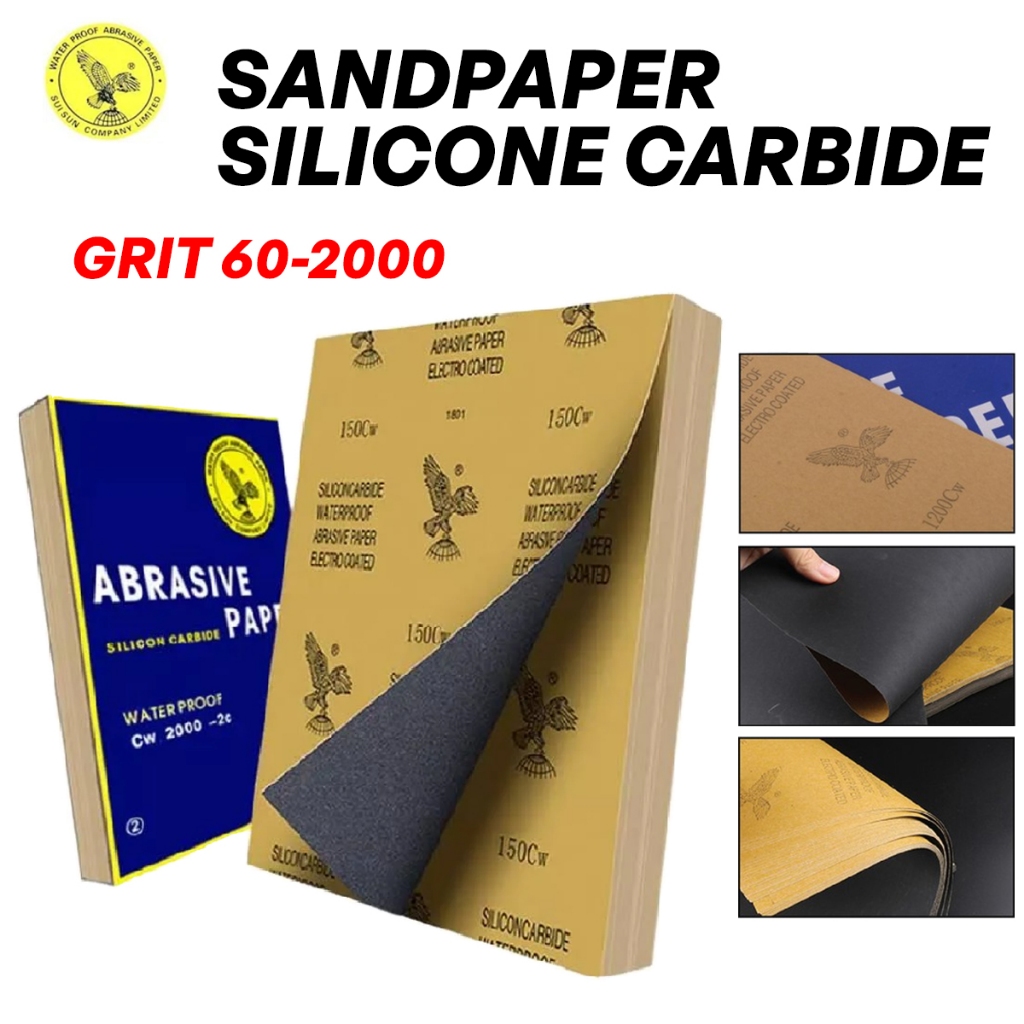1PC Sandpaper Grit 60-2000 Abrasive Kertas Pasir Tahan Air Gosok Kayu ...