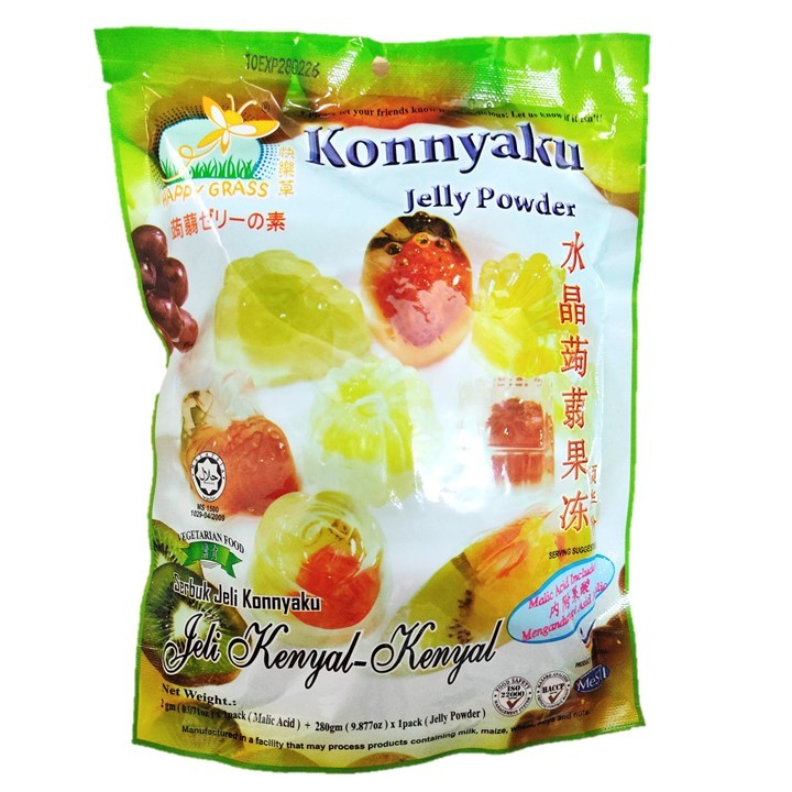 (NEW STOCK EXP'26) (HALAL) Happy Grass Vegetarian Konnyaku Jelly Powder (Serbuk Jeli Kenyal)【快乐草 ...