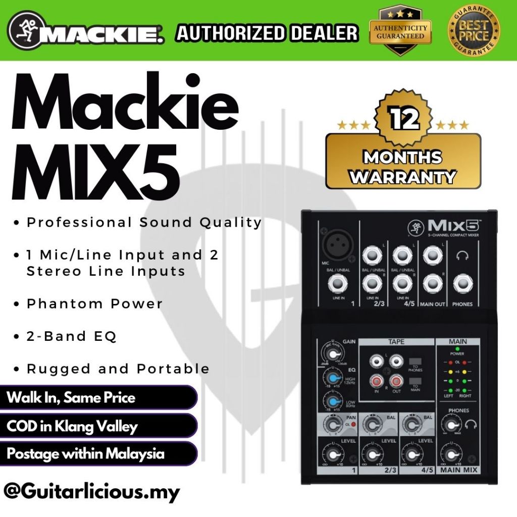 Mackie Mix5 5-channel Compact Mixer ( Mix-5 / MIX5 ) | Shopee Malaysia