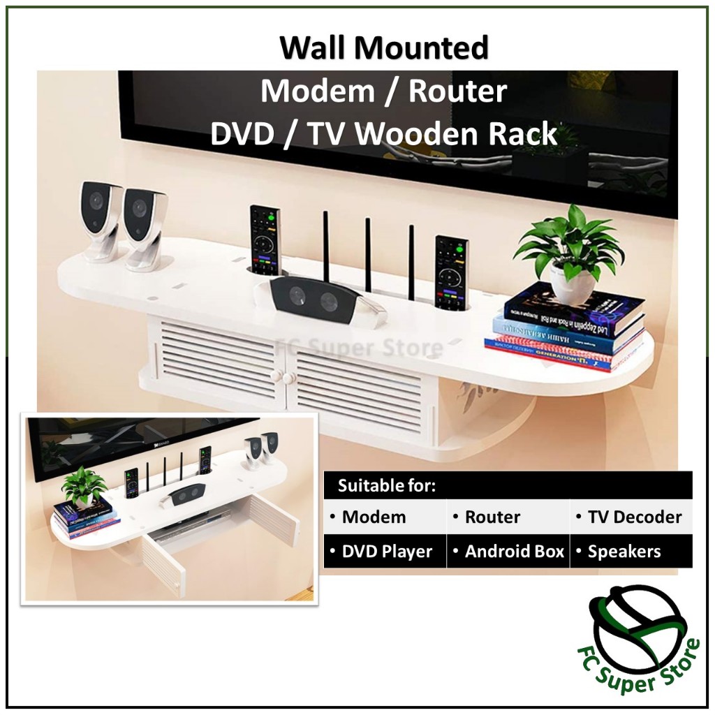 FCSS - Wall Rack / TV Rack / Rak Wifi / DVD Player Shelf / Router Modem ...