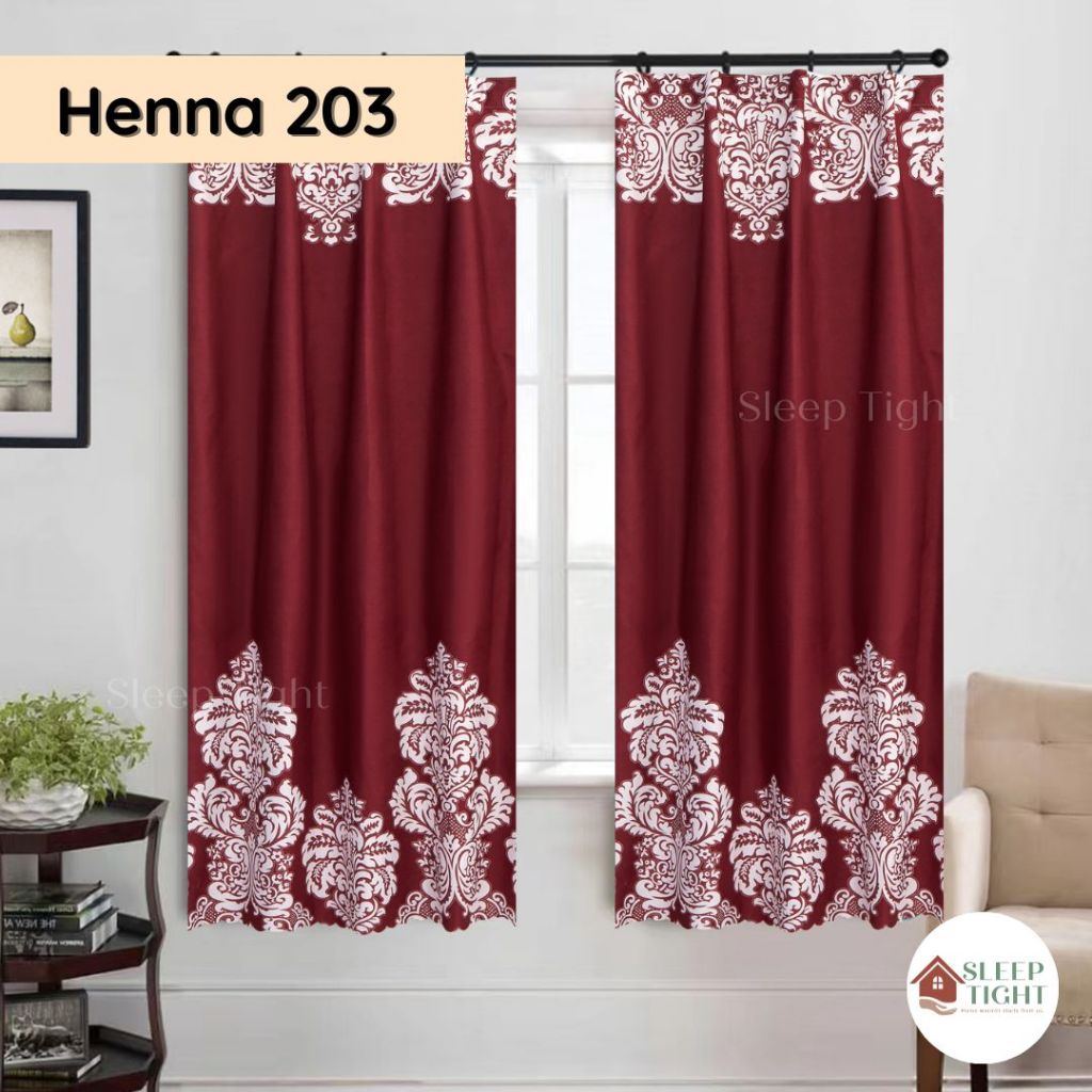 Langsir Murah Langsir Batik Style Semi Blackout Langsir Hook Rod ...