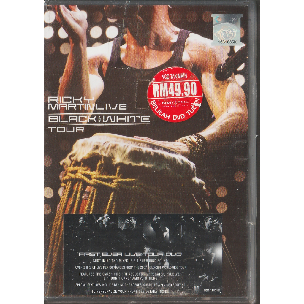 DVD RICKY MARTIN LIVE BLACK AND WHITE TOUR ( ORIGINAL ) | Shopee Malaysia