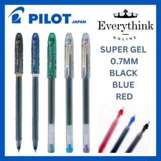 PILOT SUPER GEL PEN 0.7MM CAP TYPE FLUID WRITING RIDGED BARREL FINE ...