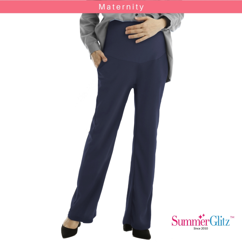 SummerGlitz Maternity Pants Ironless Straight Cut Work Pants Pregnant ...