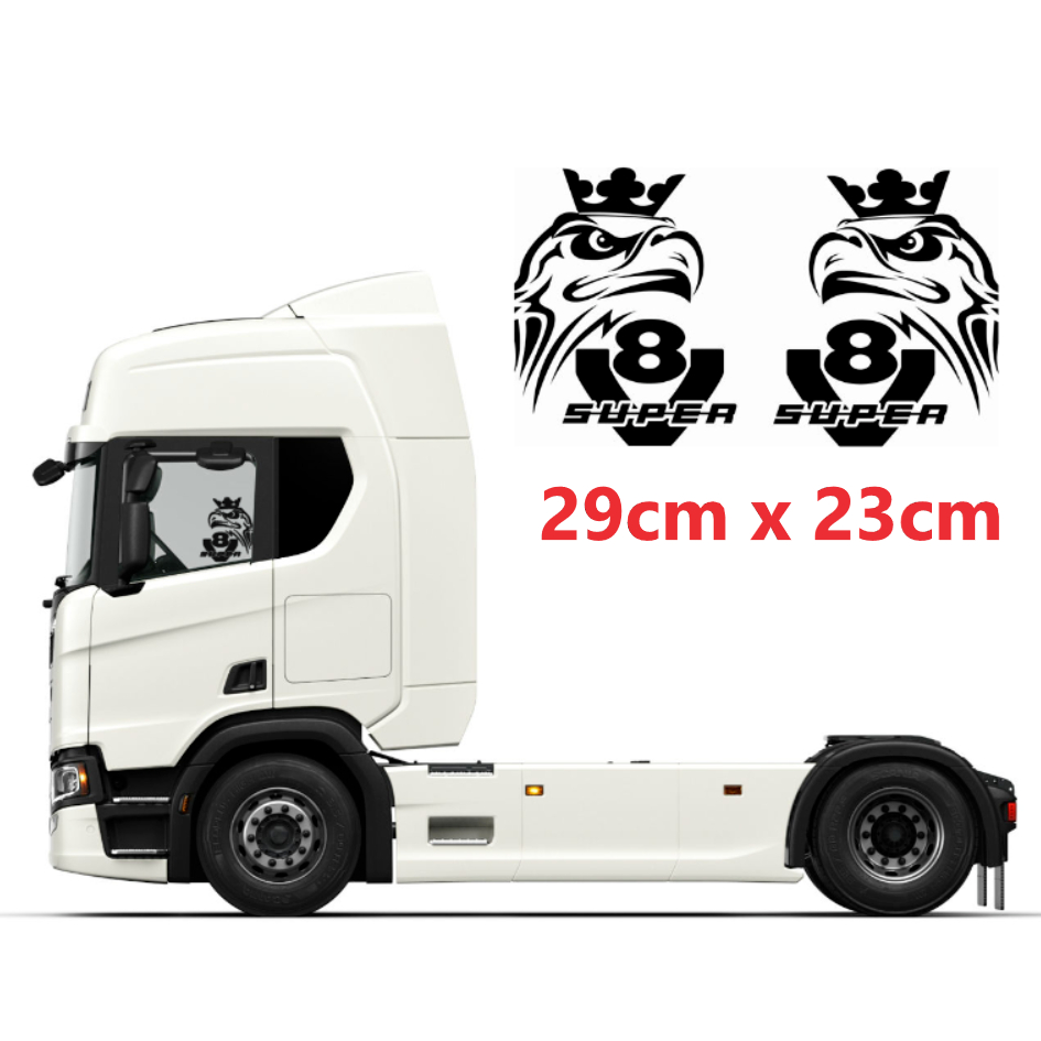 SCANIA V8 Super Truck Stickers Scania Truck Cab Window Stickers pair ...