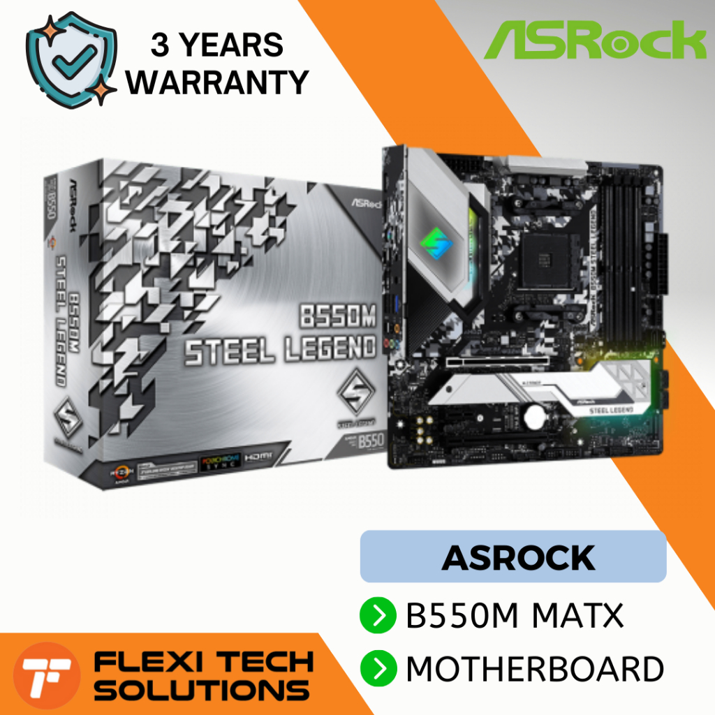 Flexi Tech ASROCK B550M STEEL LEGEND MATX Motherboard | Shopee Malaysia