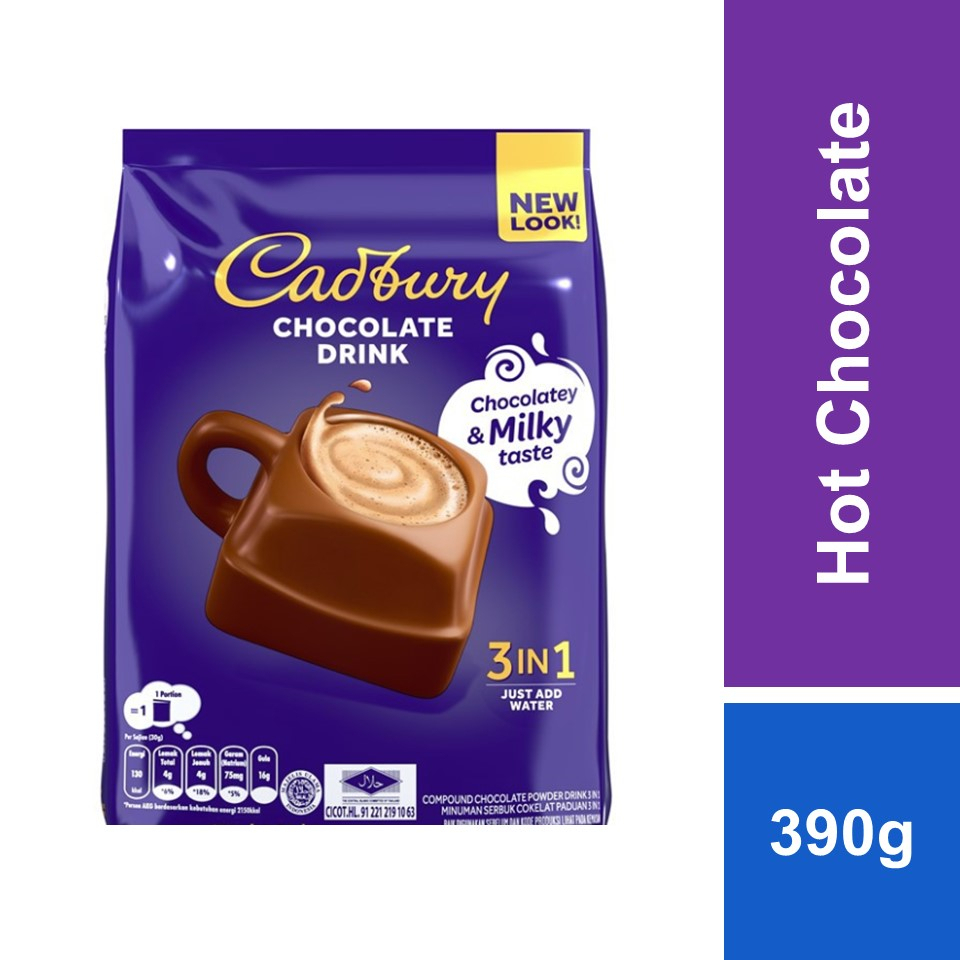 Cadbury Hot Chocolate 3-In-1 Hot Chocolate Drink Beverage (390g) | Shopee Malaysia