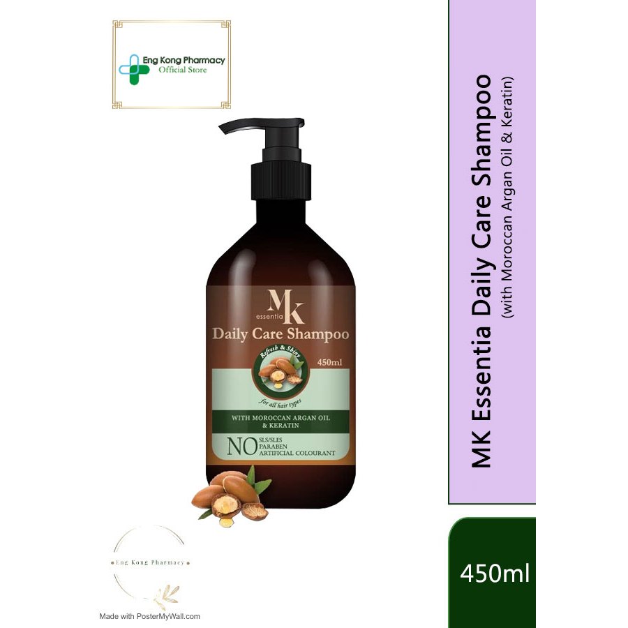 MK ESSENTIA DAILY CARE SHAMPOO WITH MOROCCAN ARGAN OIL & KERATIN 450ML ...